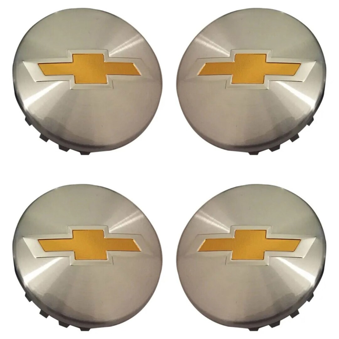 Chevy Center Hub Caps Brushed Tahoe Suburban Silverado 2014-2017 3.25 ...
