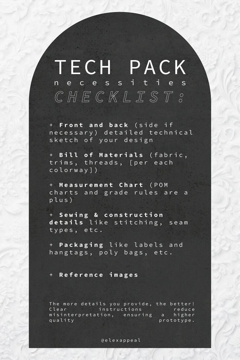 Tech Pack Template PDF + AI File | Editable Instant Digital Download 6 ...
