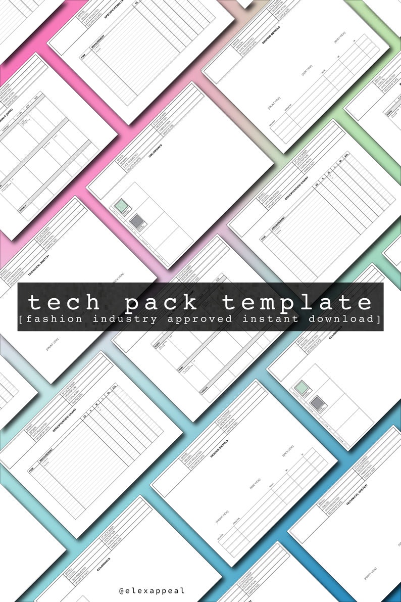 PRE-FILLED Fashion Tech Pack Template PDF Ai File Editable Instant ...
