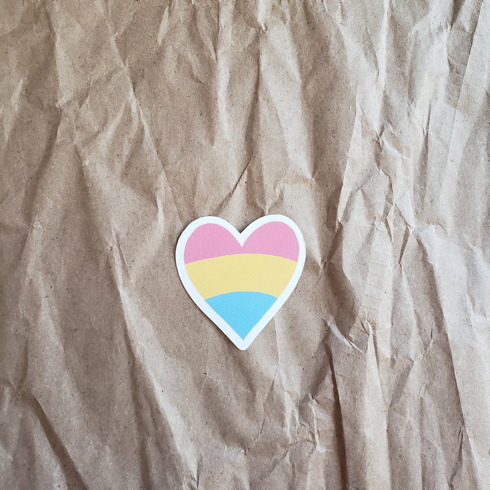 Pan pansexual pride heart flag sticker original art LGBTQ | Etsy