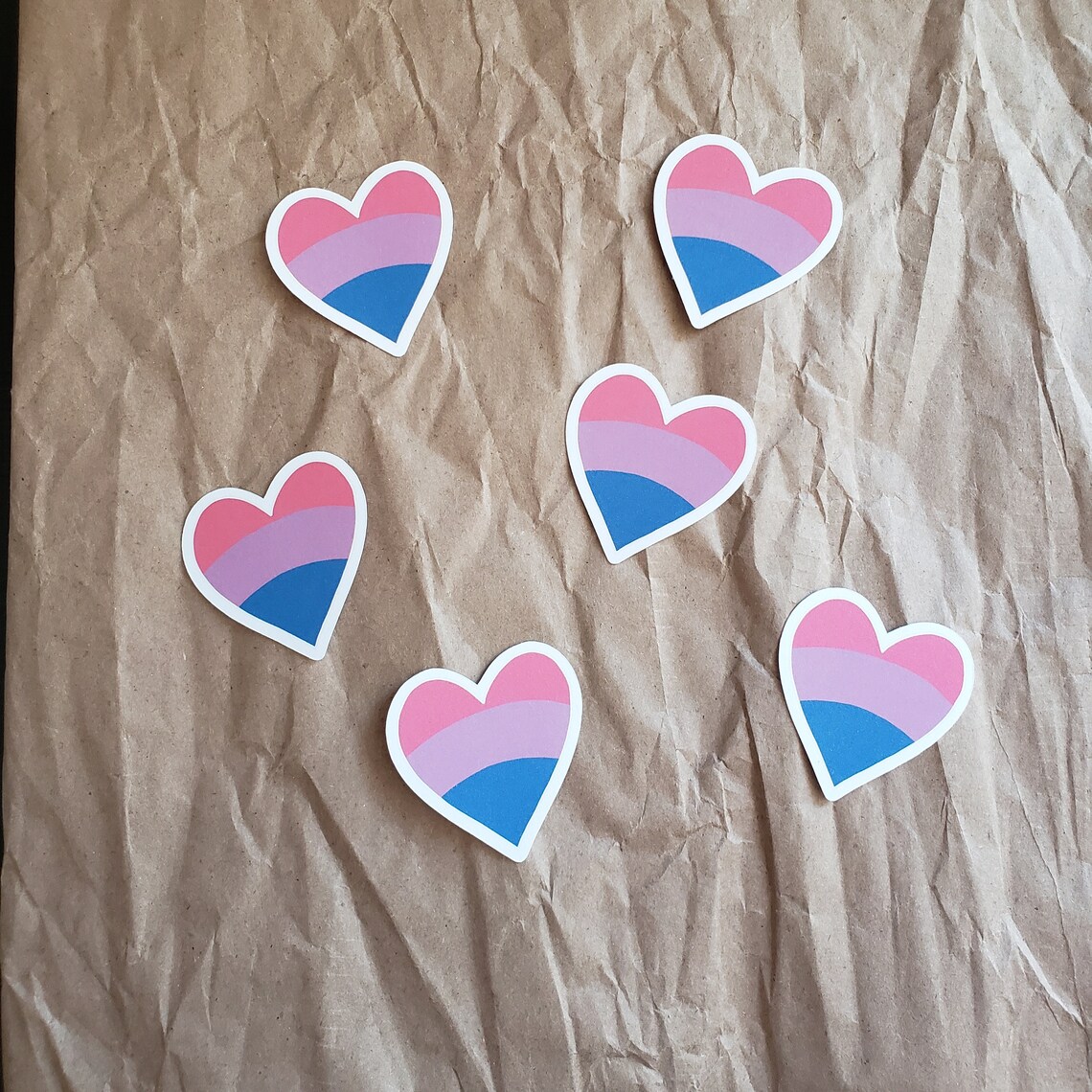Bisexual bi pride heart flag sticker original art LGBTQ | Etsy