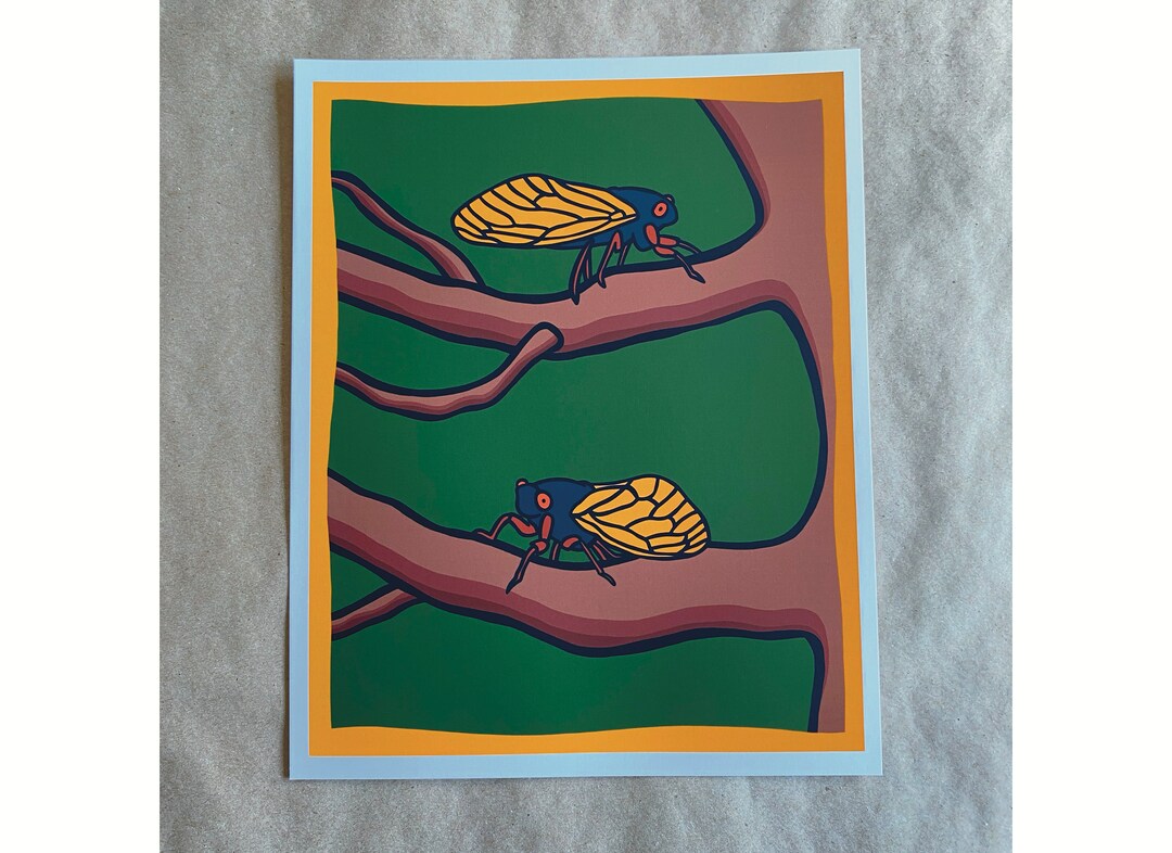 Two Cicadas Art Print - Etsy