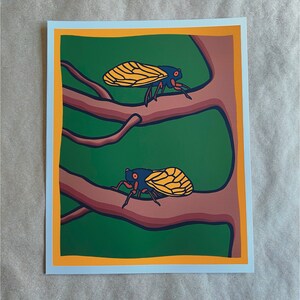Two Cicadas Art Print - Etsy