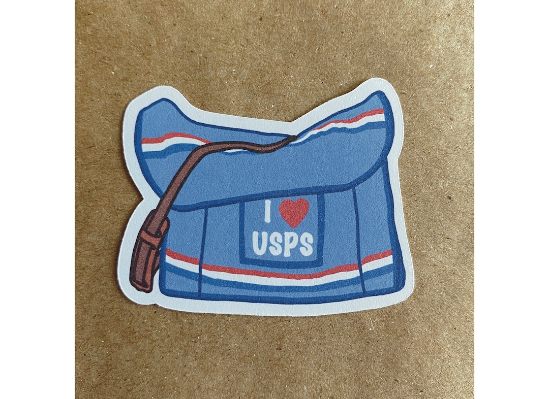 I Heart USPS Mail Bag Original Art Sticker - Etsy