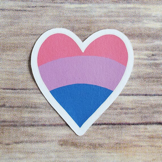 Bisexual Bi Pride Heart Flag Sticker Original Art LGBTQ | Etsy