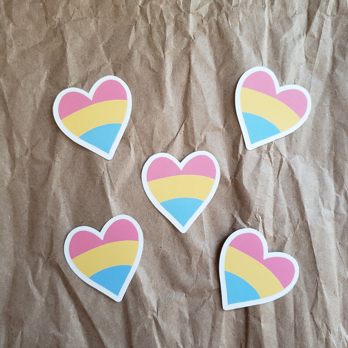 Pan pansexual pride heart flag sticker original art LGBTQ | Etsy