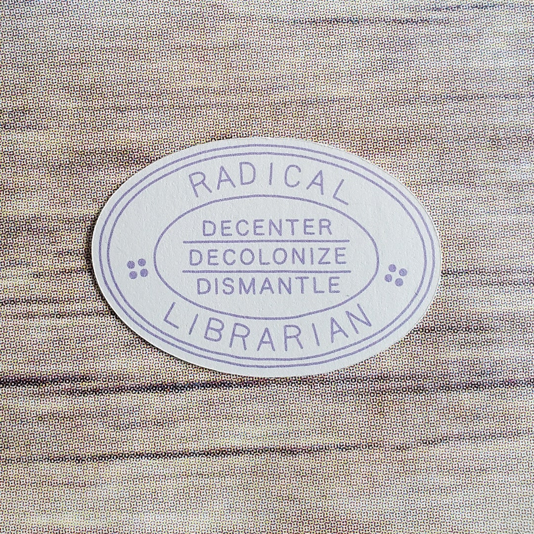 Radical Librarian Library Stamp Sticker Original Art - Etsy
