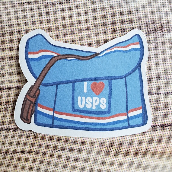 I Heart USPS Mail Bag Original Art Sticker Cute Mailbag | Etsy