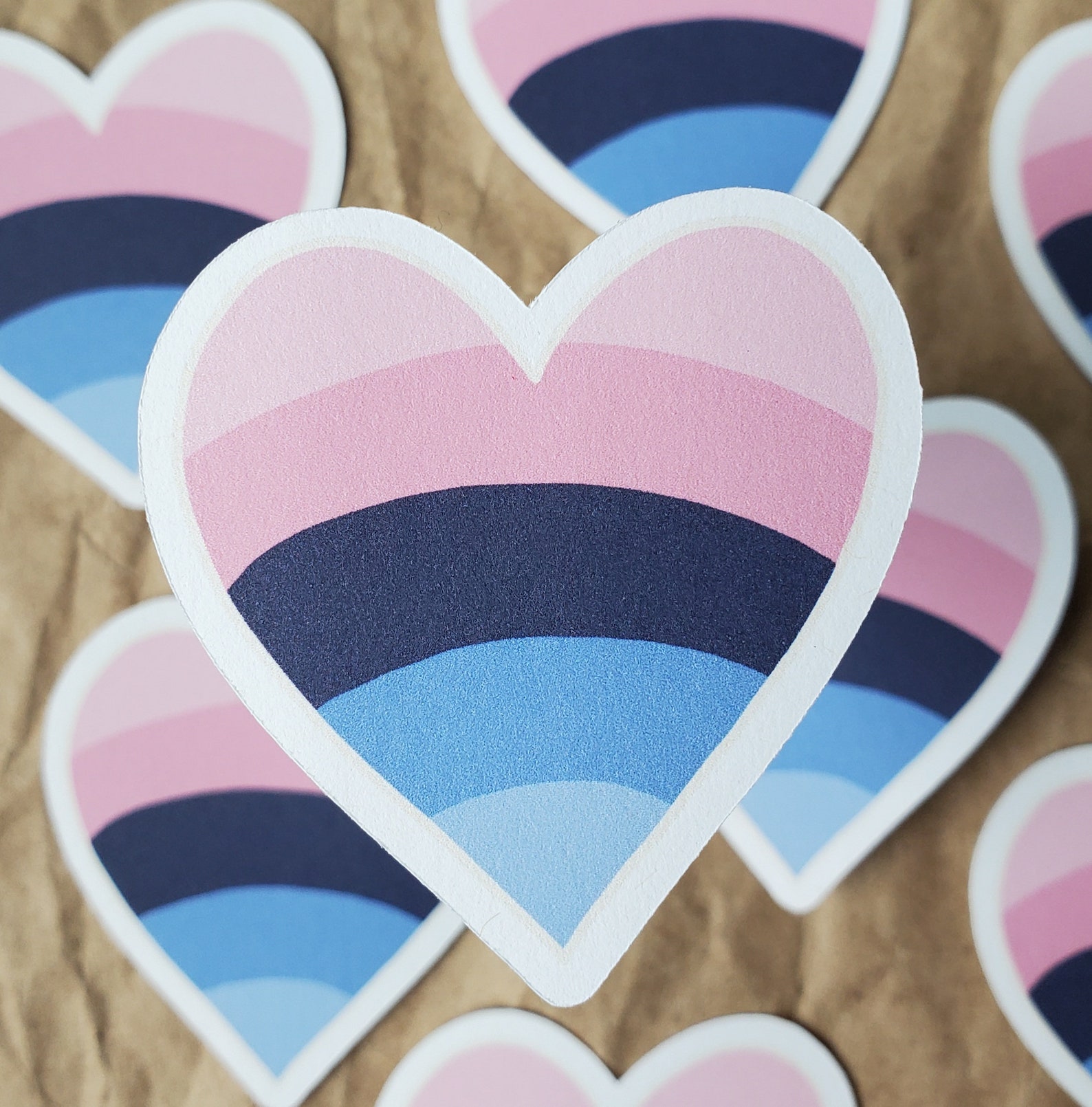 Omnisexual omni pride heart flag sticker original art | Etsy