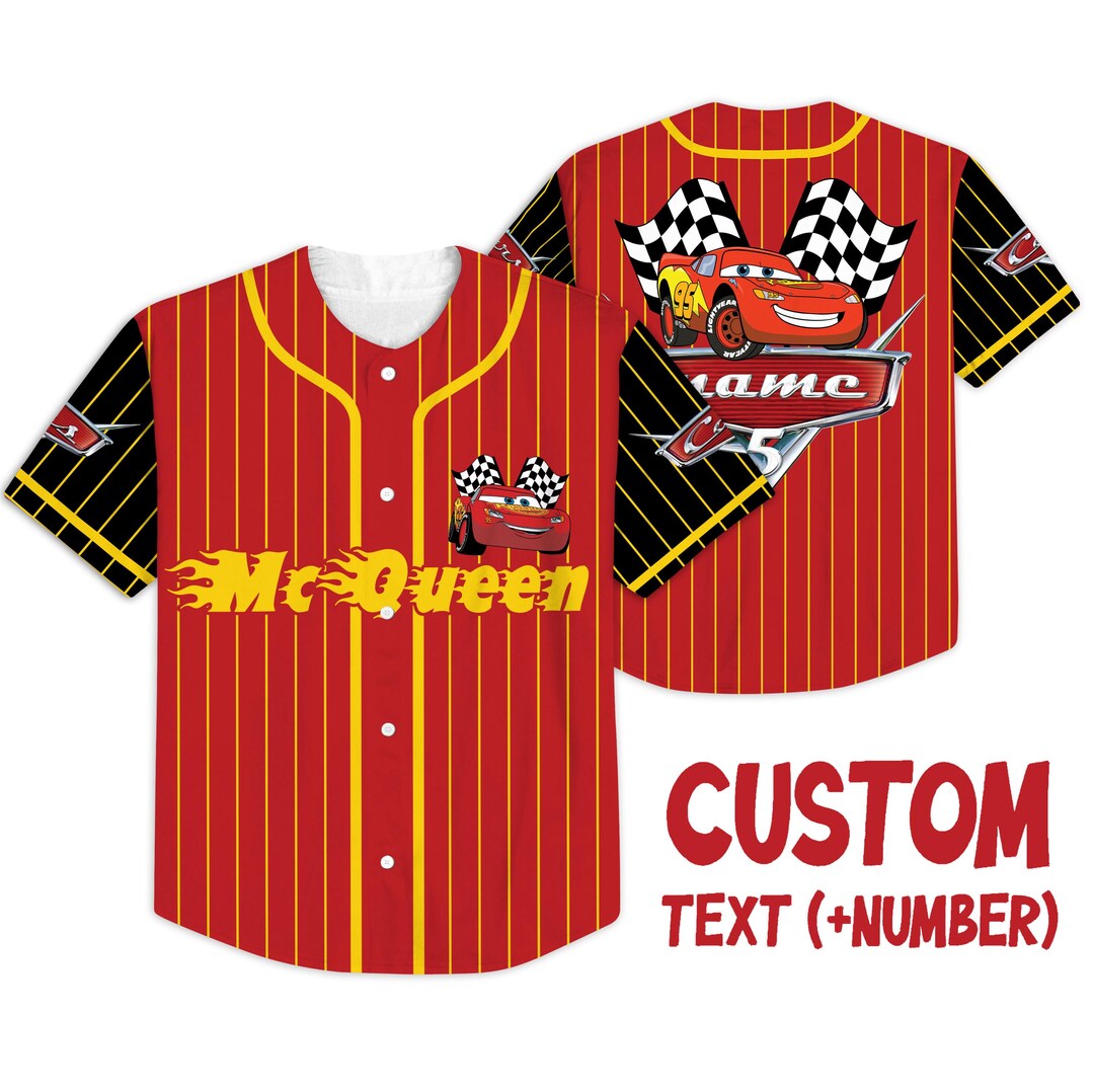 Personalized Lightning Mcqueen Baseball Jersey, Pixar Cars Kids-youth ...