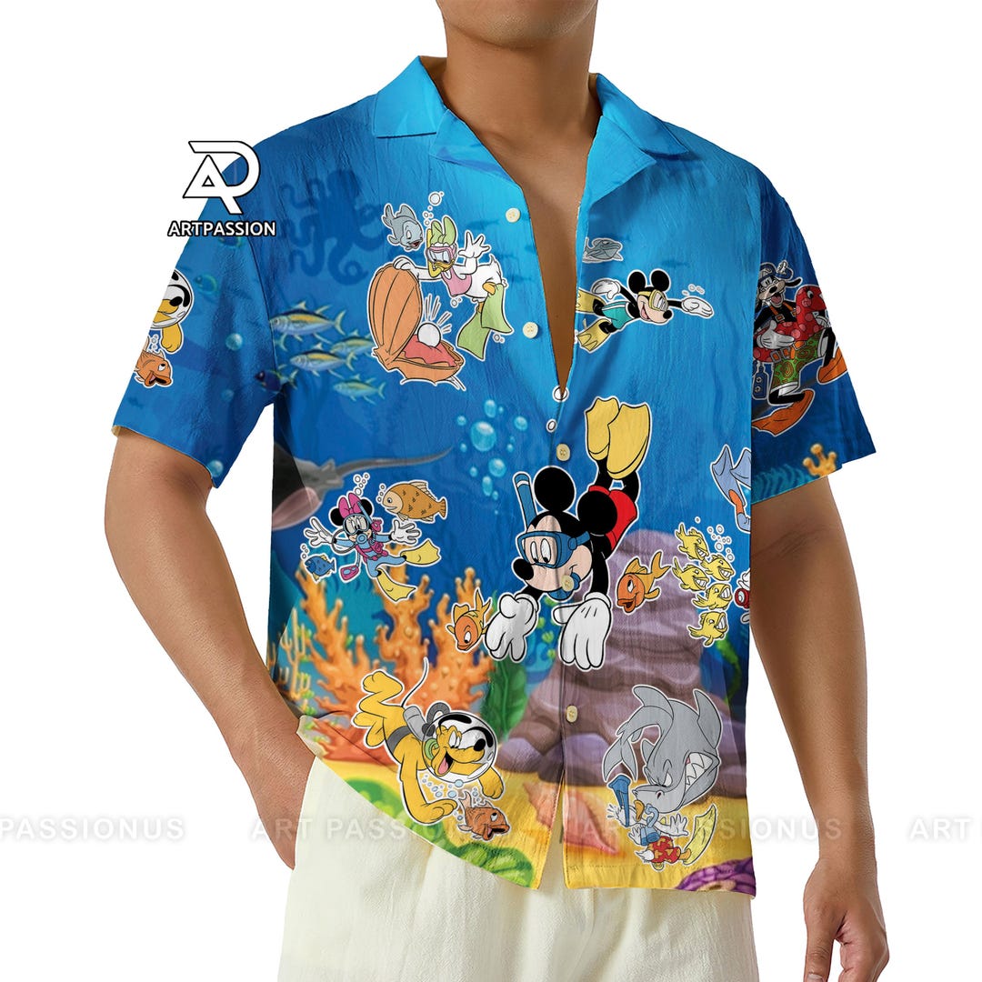 Tropical Mickey Mouse Surf Hawaiian Shirt, Mickey and Friends Summer ...