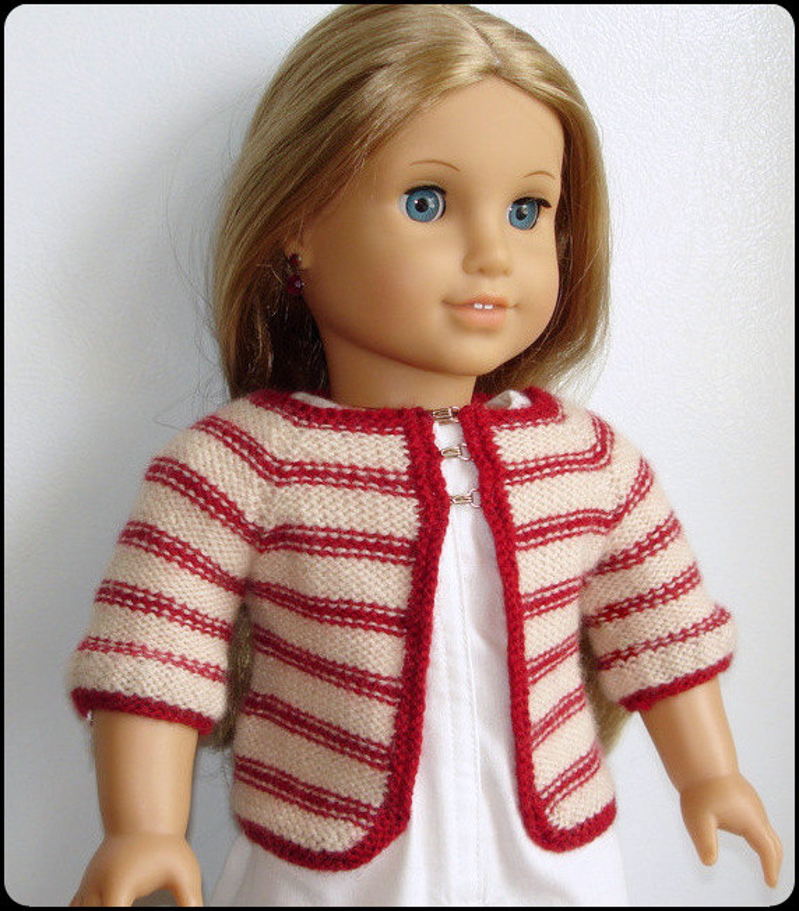 Matilda Cardigan - Sweater Knitting Pattern for 18" American Girl Dolls ...