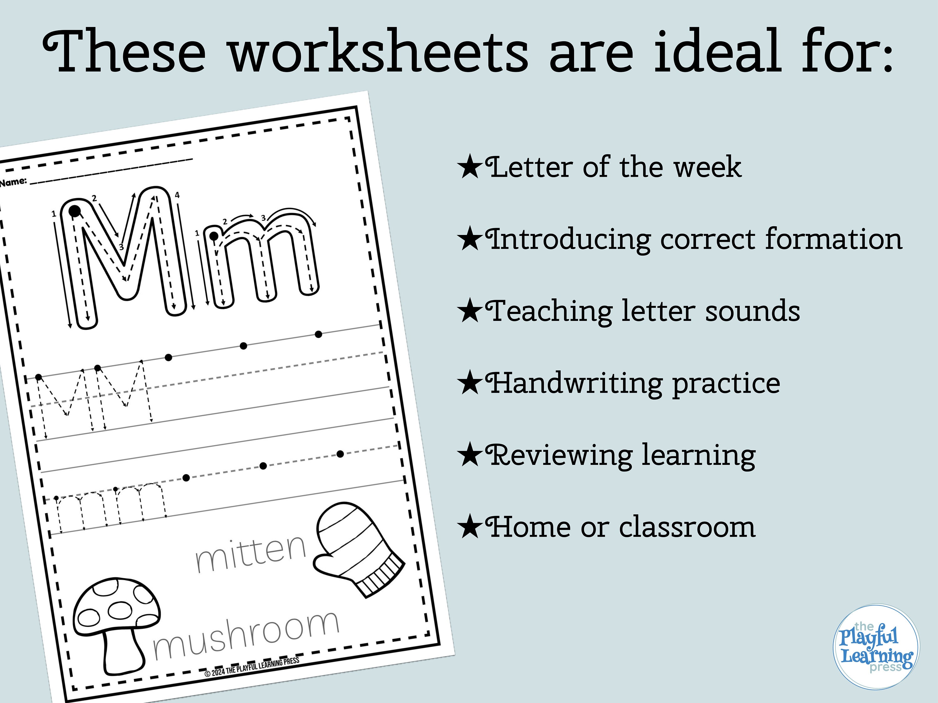 Alphabet Worksheets With Letter Formation and Beginning Sounds ...