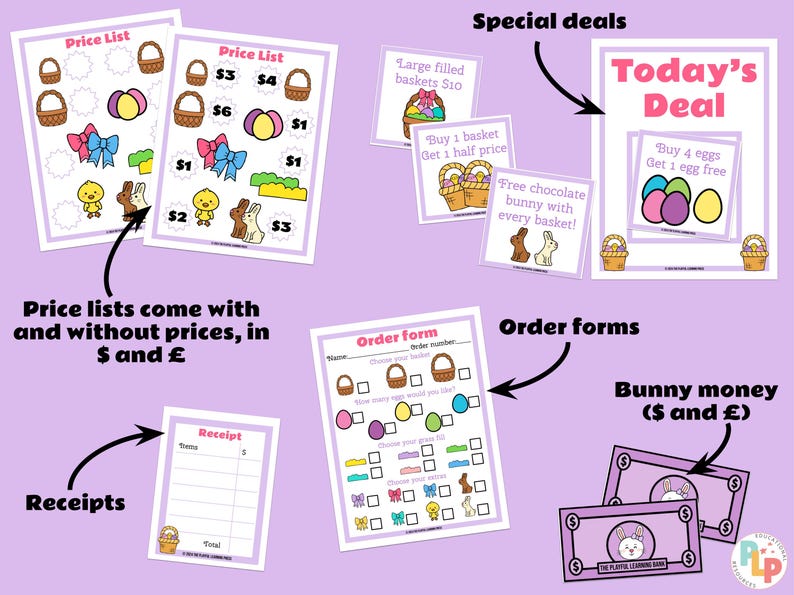 Easter Pretend Play: Easter Basket Shop Printables for March/april Role ...