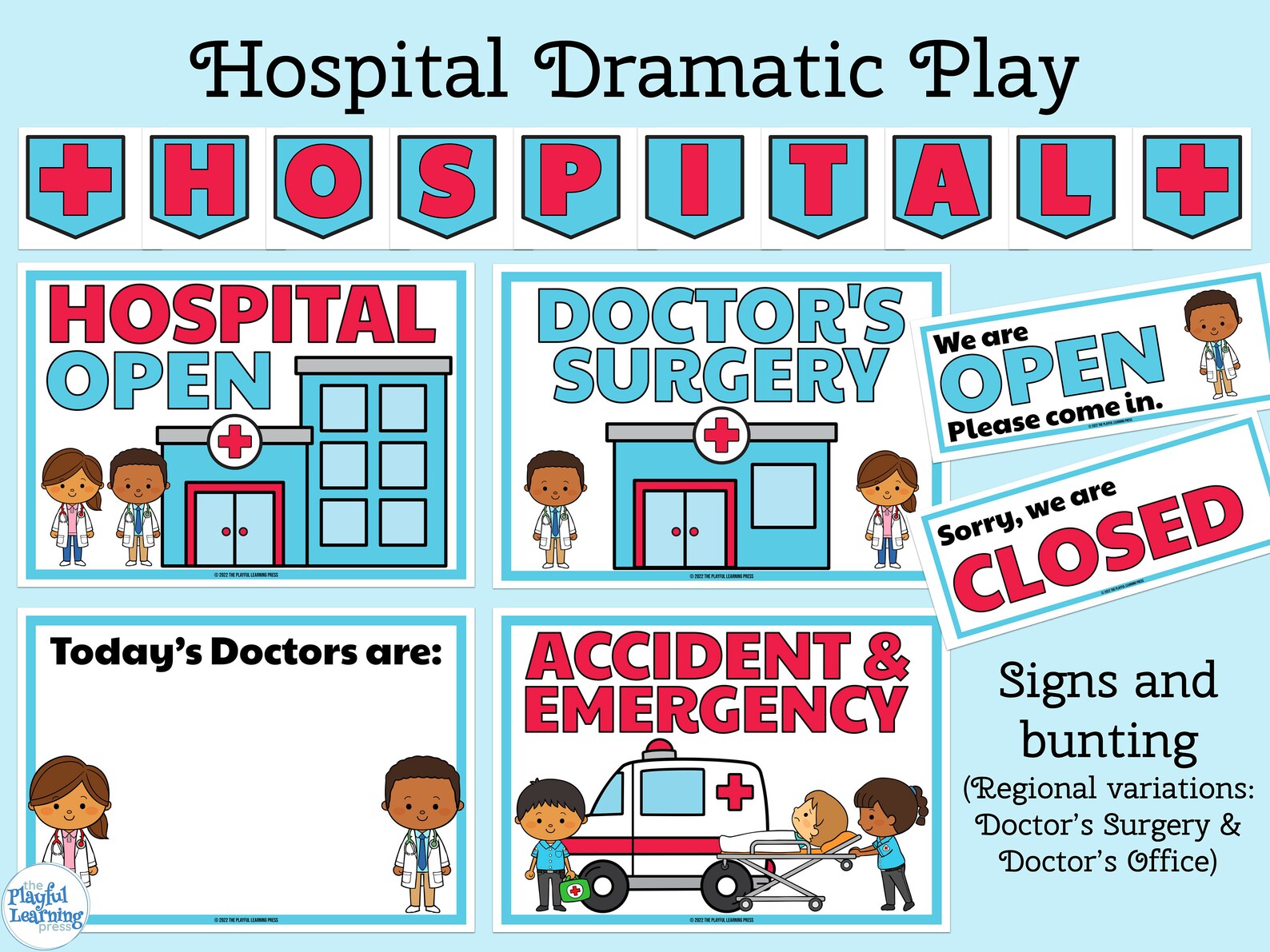 Hospital Dramatic Play Printables for Pretend Play Doctor’s Surgery ...