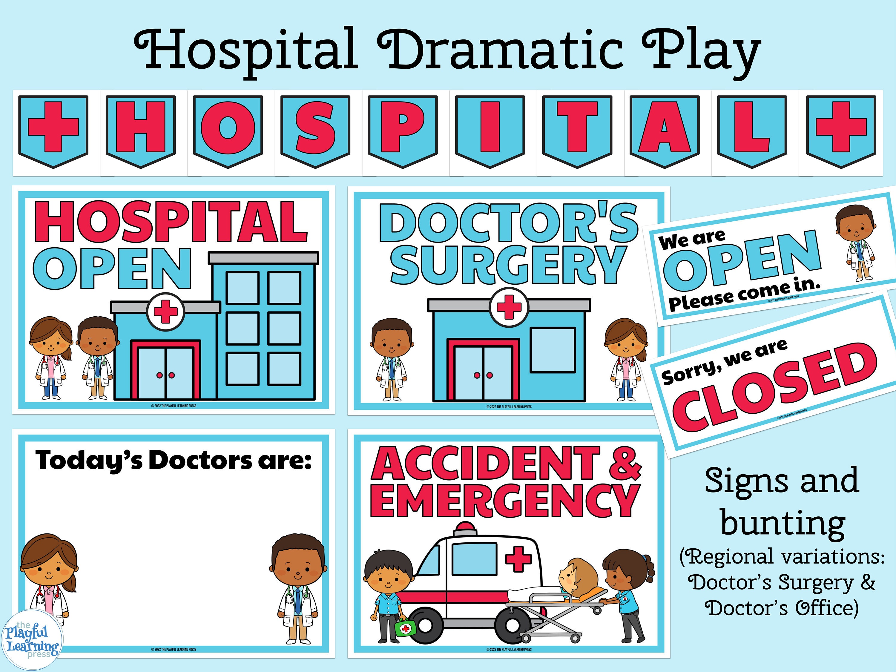 Hospital Dramatic Play Printables for Pretend Play Doctor’s Surgery ...