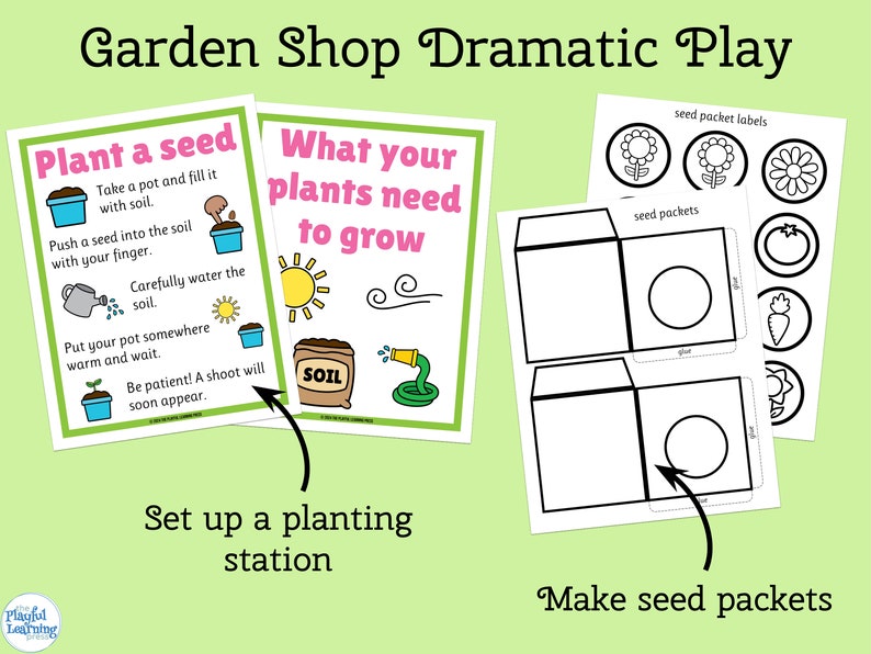 Garden Shop Dramatic Play Printables for Spring, Pretend Play Garden ...