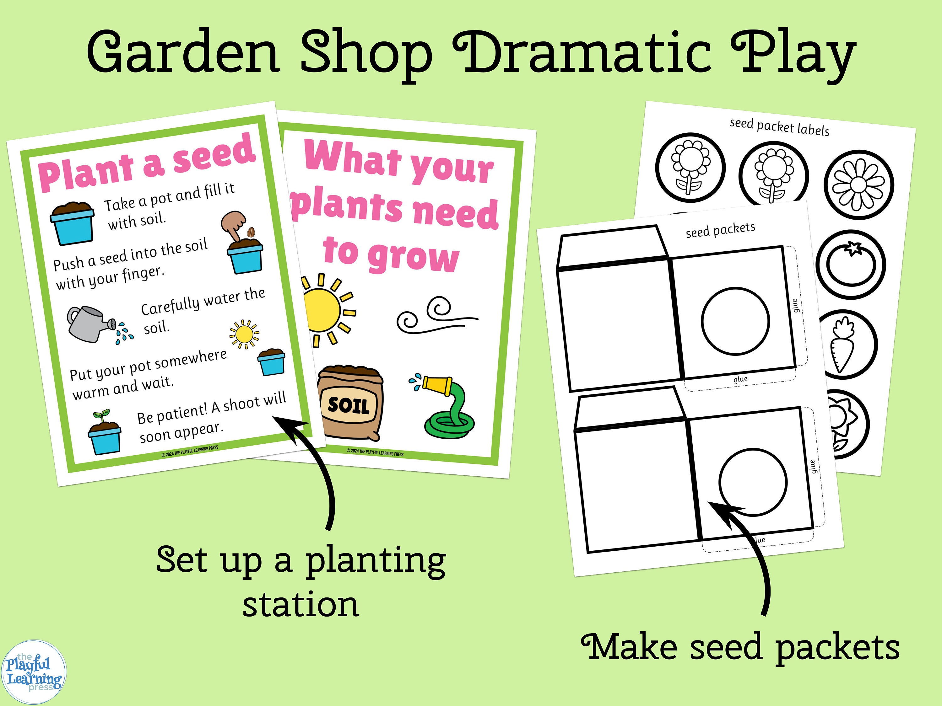 Garden Shop Dramatic Play Printables for Spring, Pretend Play Garden ...
