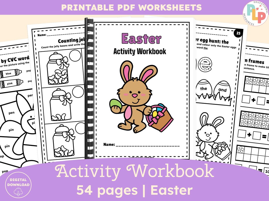 Preschool Curriculum: Easter Math and Literacy Workbook for March/april ...
