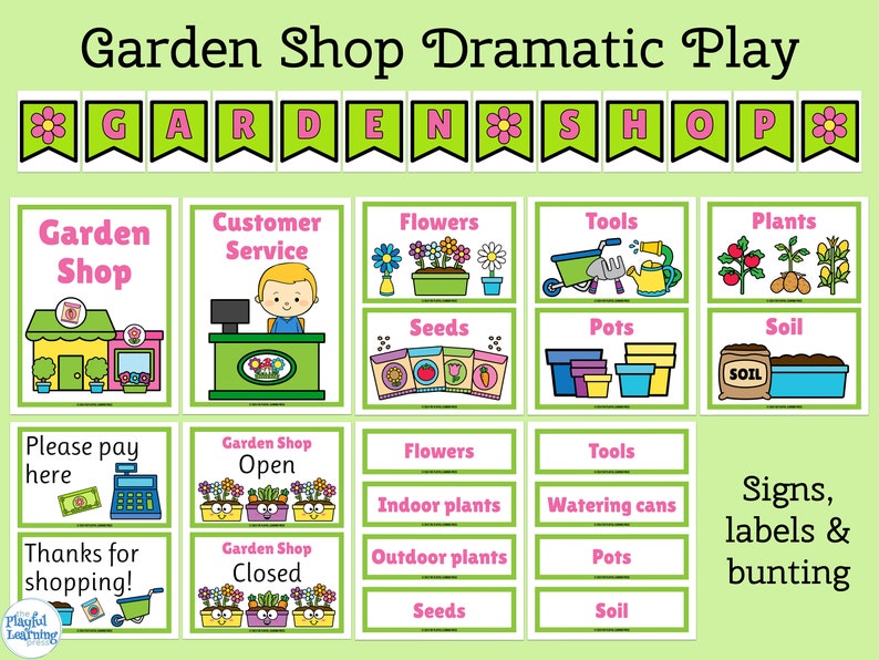 Garden Shop Pretend Play: Dramatic Play Garden Centre Printable Play ...