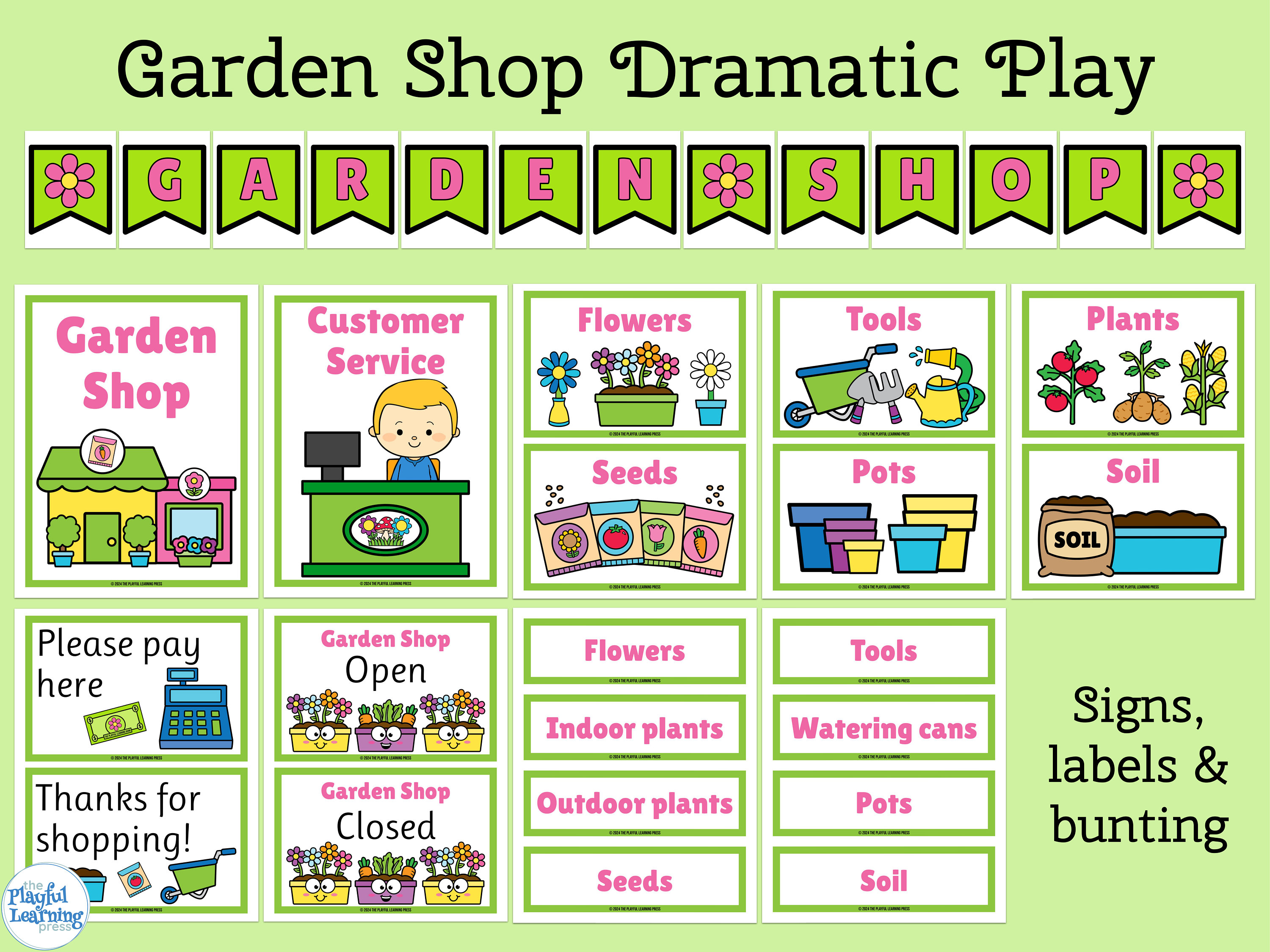 Garden Shop Dramatic Play Printables for Spring, Pretend Play Garden ...
