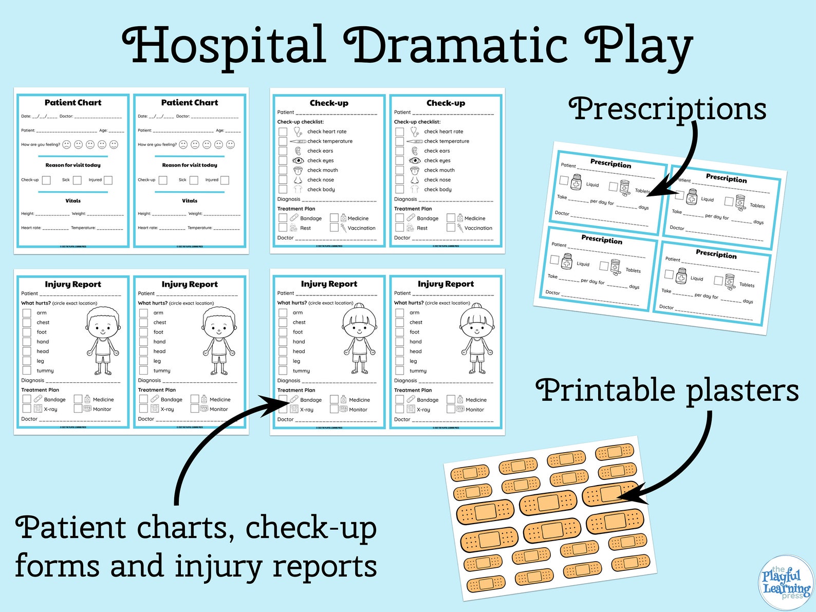 Hospital Dramatic Play Printables for Pretend Play Doctor’s Surgery ...