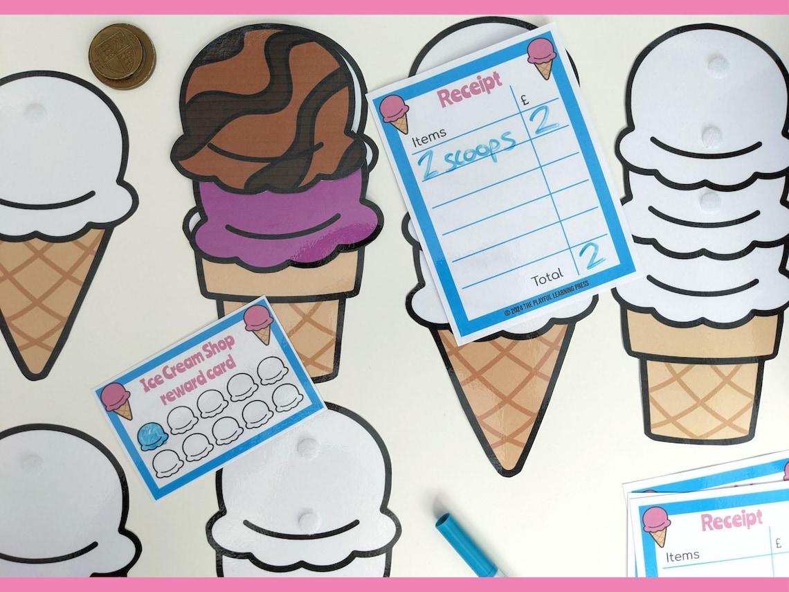 Ice Cream Shop Dramatic Play Printables: Summer Pretend Play Ice Cream ...
