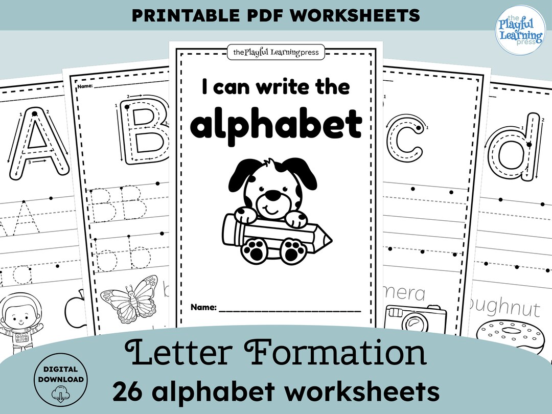 Alphabet Worksheets With Letter Formation and Beginning Sounds ...