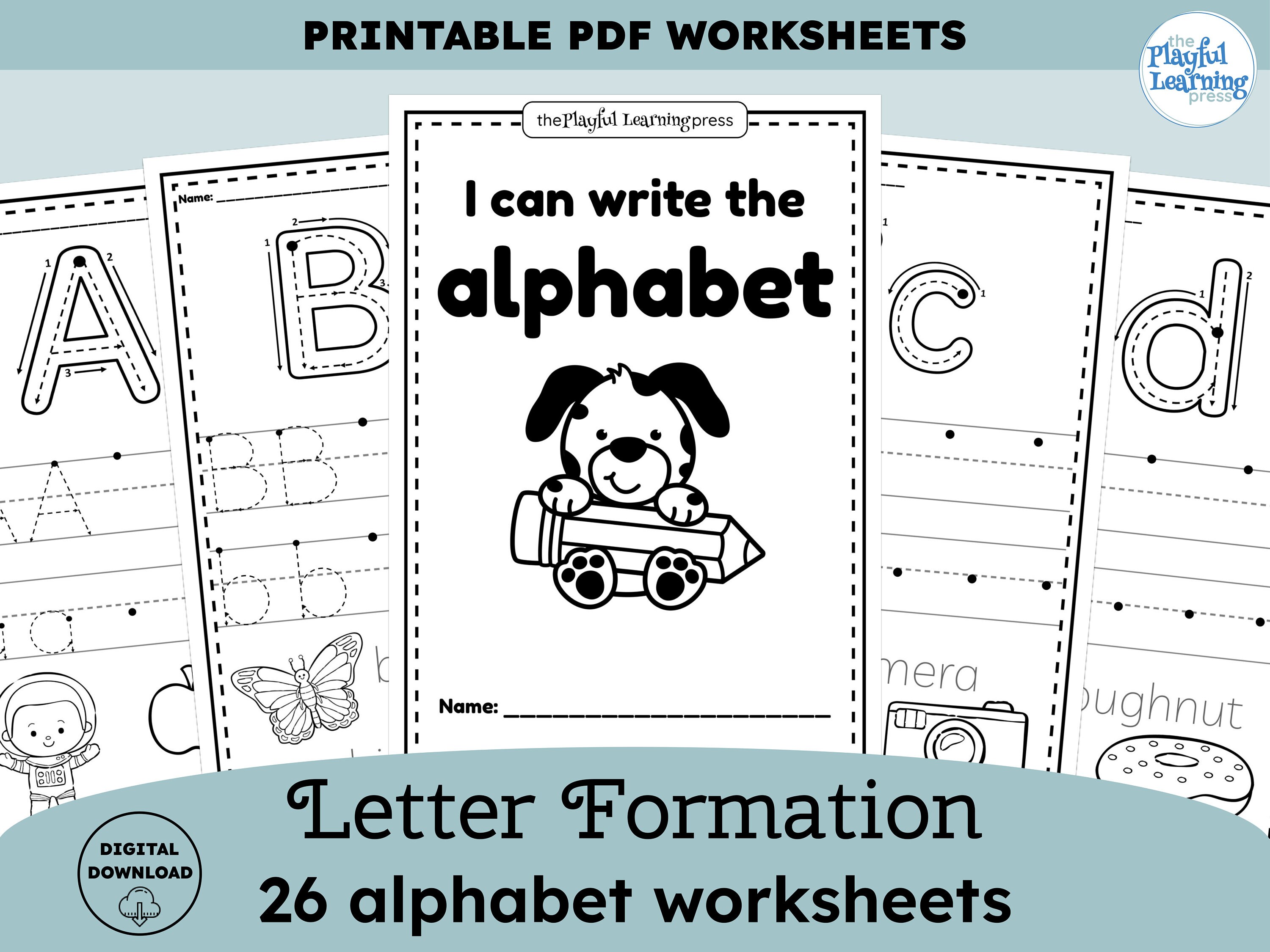 Alphabet Worksheets With Letter Formation and Beginning Sounds ...