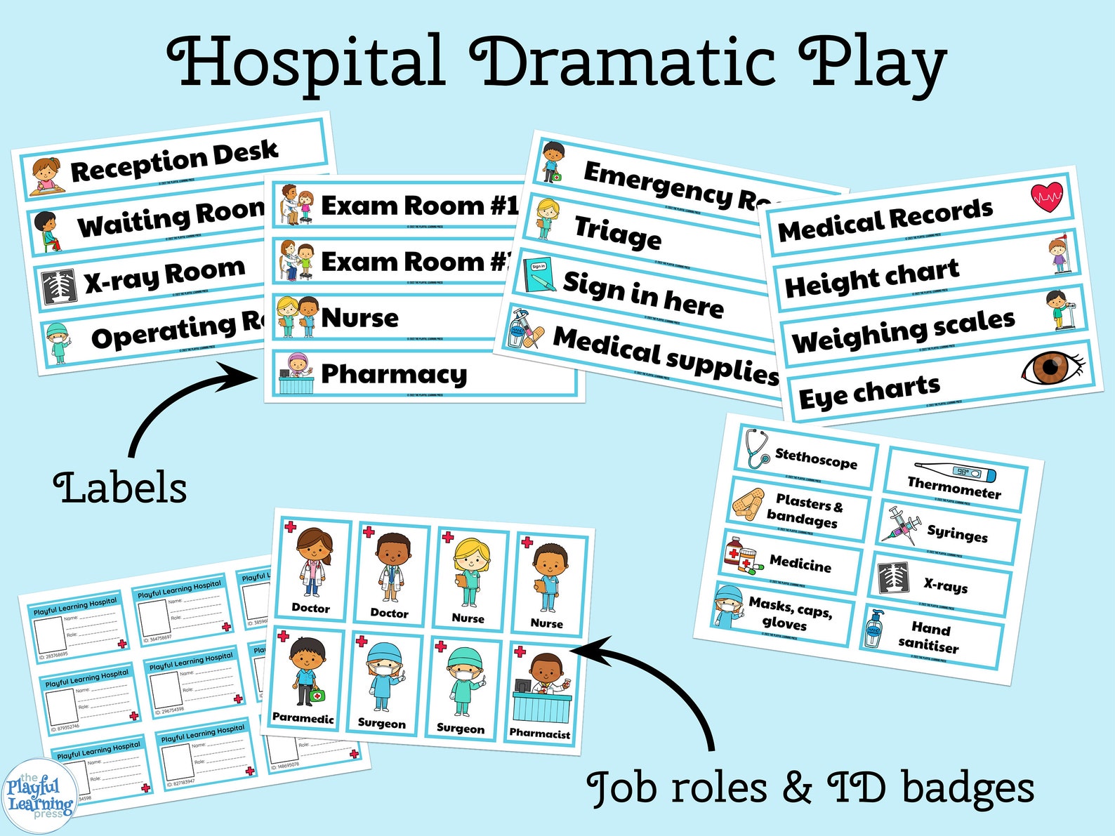 Hospital Dramatic Play Printables for Pretend Play Doctor’s Surgery ...