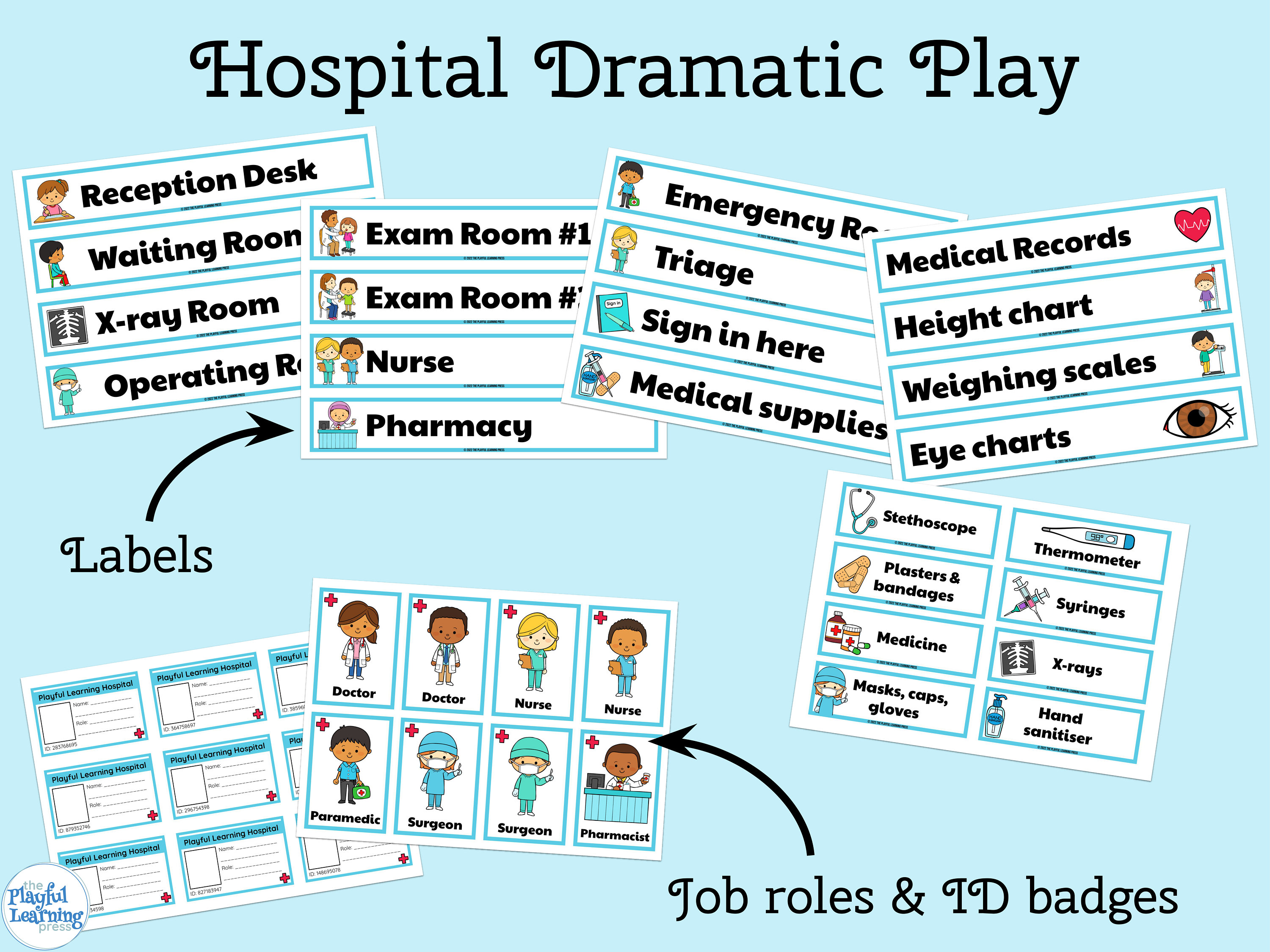 Hospital Dramatic Play Printables for Pretend Play Doctor’s Surgery ...
