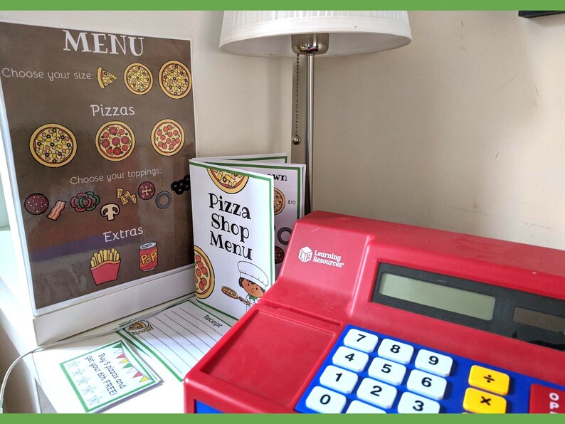 Pizza Shop Dramatic Play Printables for Pretend Play Pizza Restaurant ...