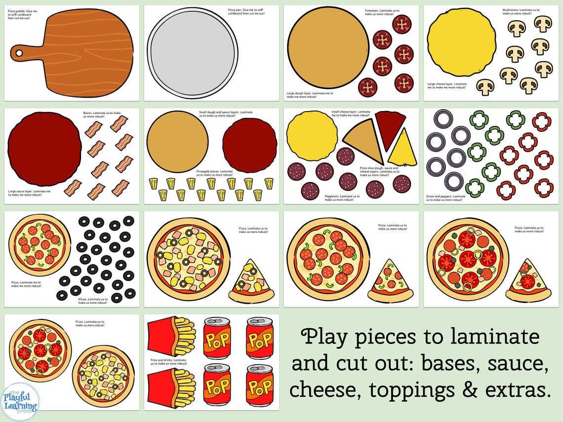 Pizza Shop Dramatic Play Printables for Pretend Play Pizza Restaurant ...