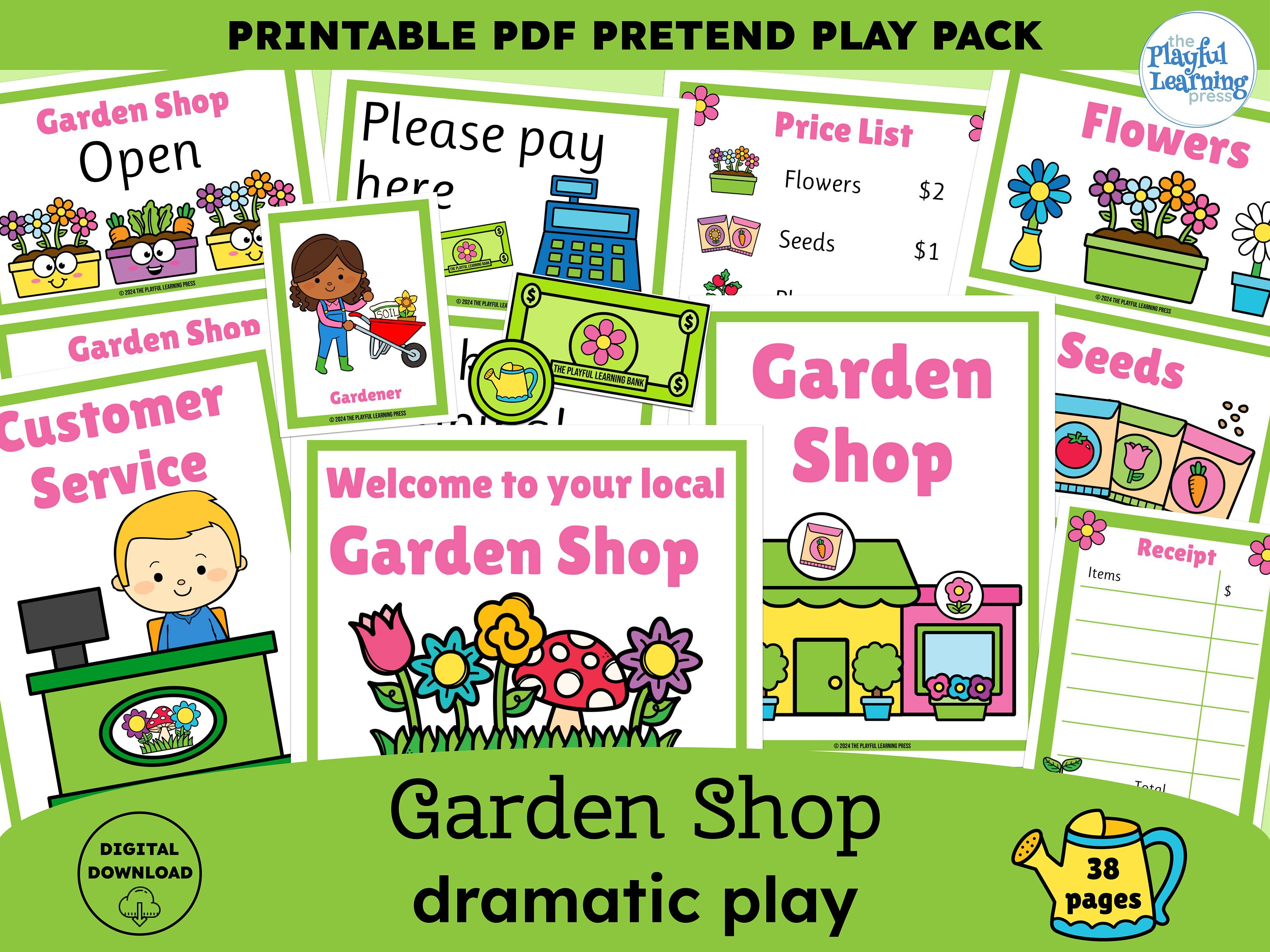 Garden Shop Dramatic Play Printables for Spring, Pretend Play Garden ...