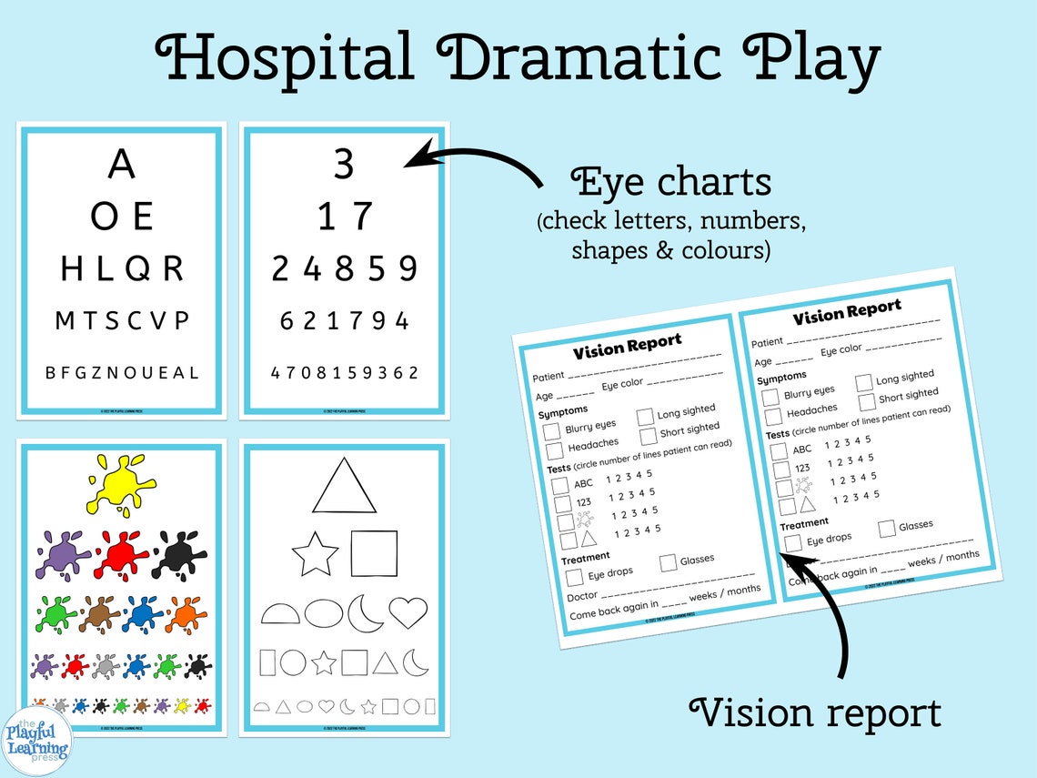 Hospital Dramatic Play Printables for Pretend Play Doctor’s Surgery ...