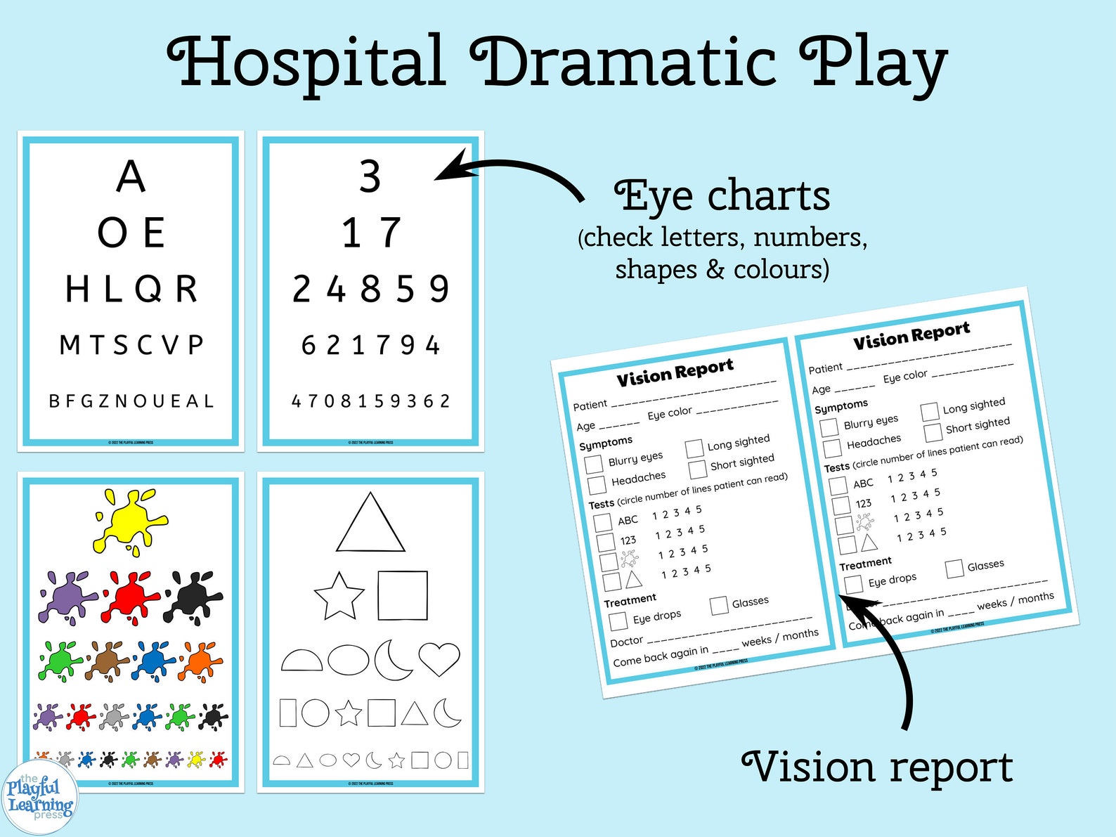 Hospital Dramatic Play Printables for Pretend Play Doctor’s Surgery ...