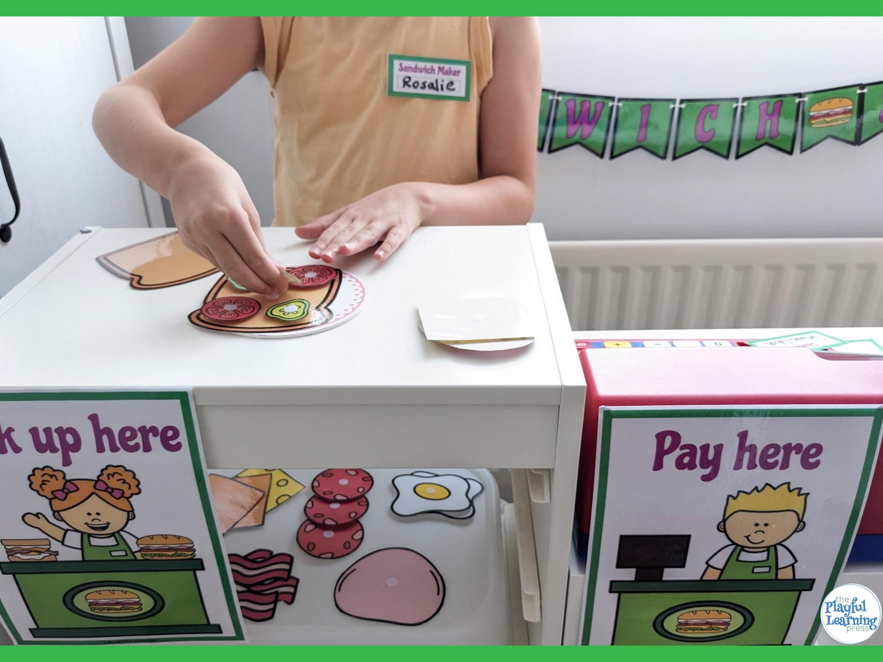 Sandwich Shop Dramatic Play Printables for Pretend Play Cafe, Sandwich ...
