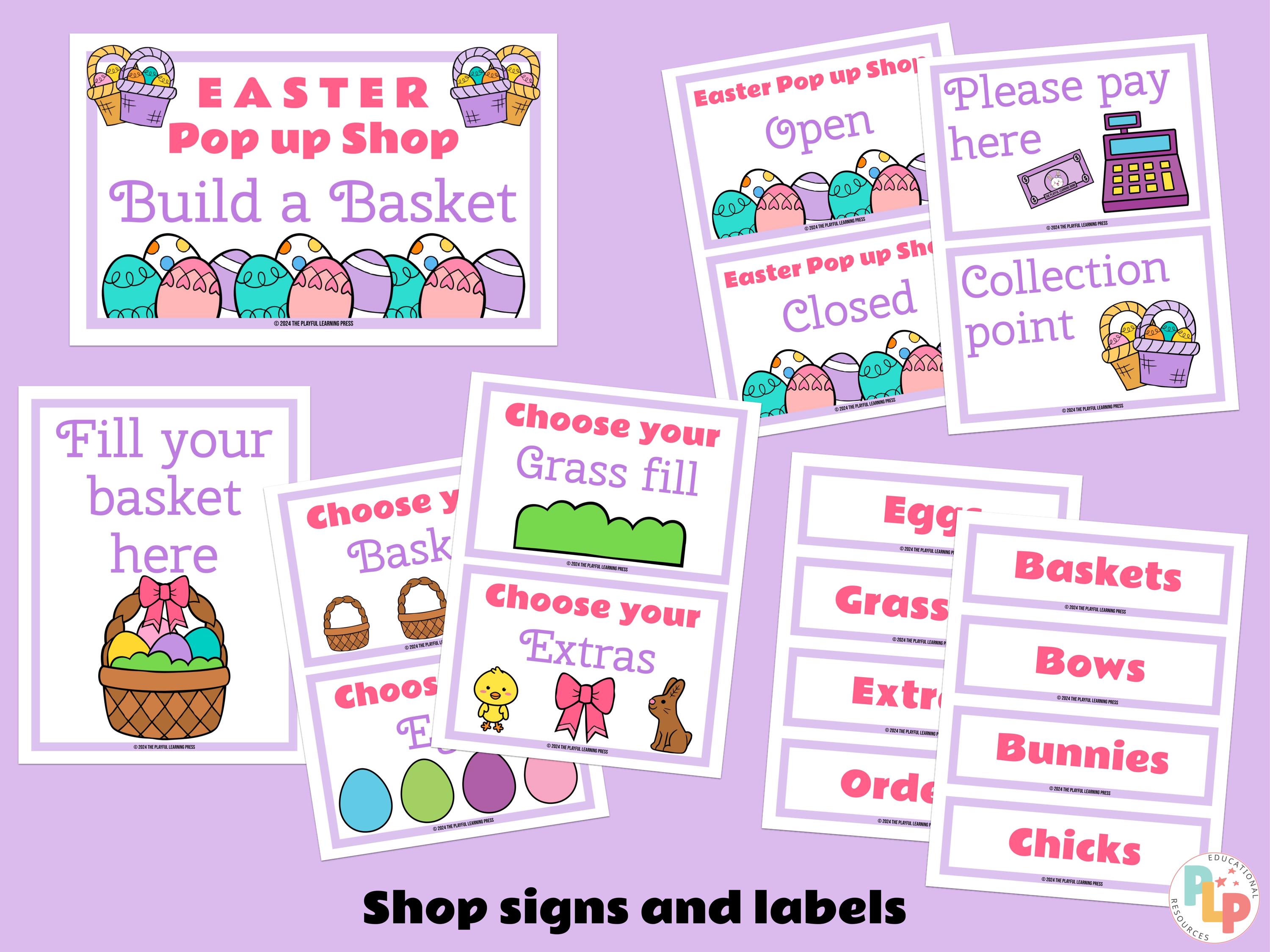 Easter Pretend Play: Easter Basket Shop Printables for March/april Role ...
