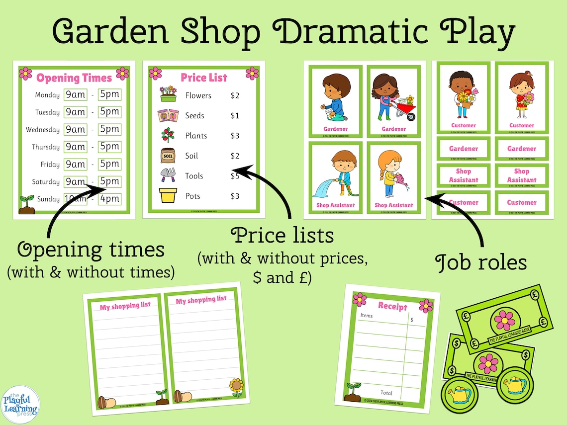 Garden Shop Pretend Play: Dramatic Play Garden Centre Printable Play ...