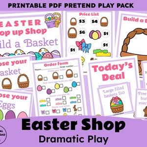 Easter Pretend Play: Easter Basket Shop Printables for March/april Role ...