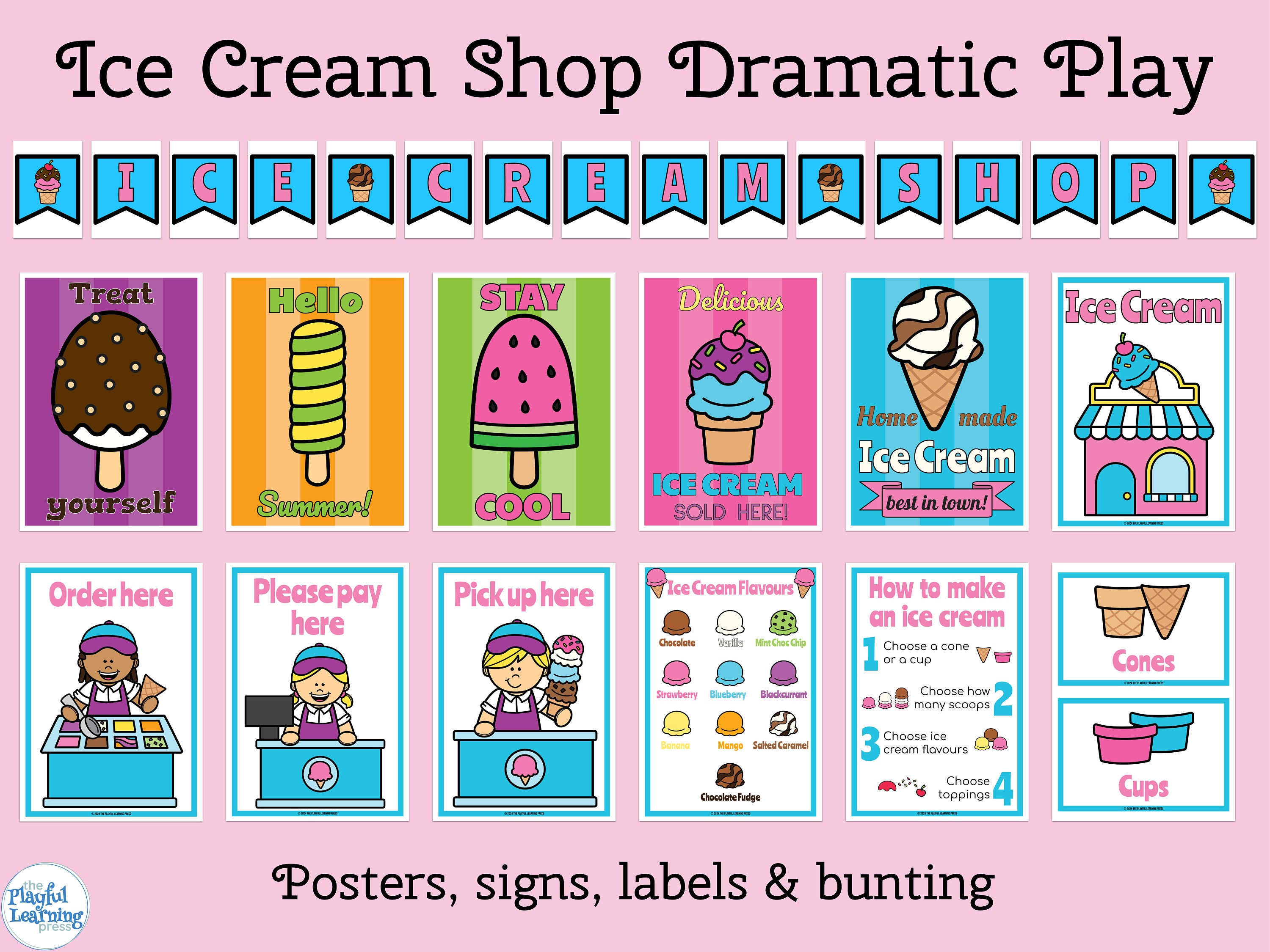 Ice Cream Shop Dramatic Play Printables: Summer Pretend Play Area ...
