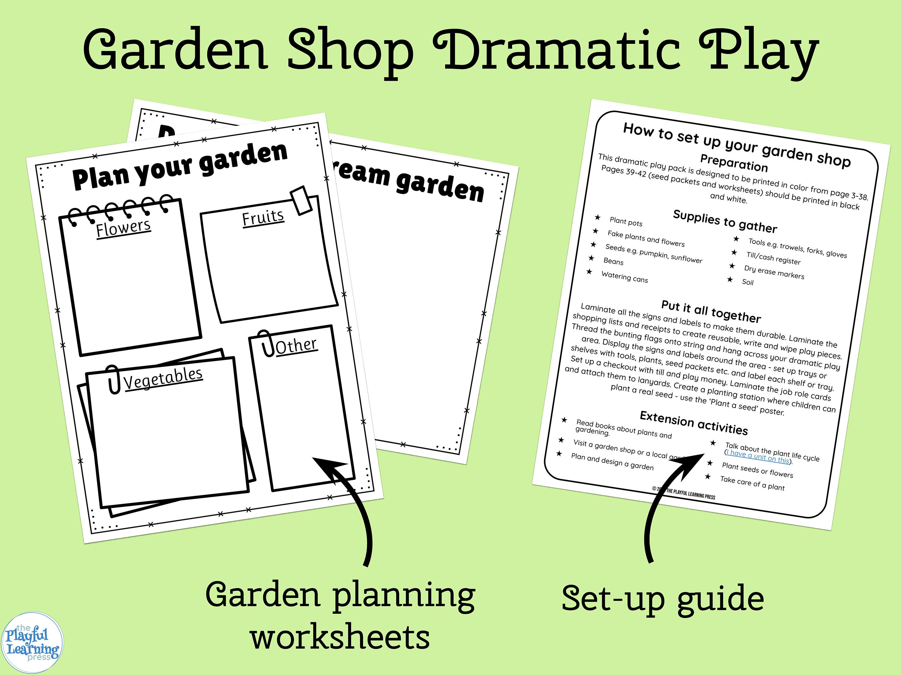 Garden Shop Dramatic Play Printables for Spring, Pretend Play Garden ...