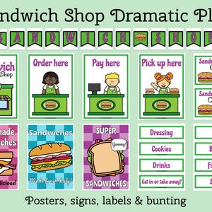 Sandwich Shop Dramatic Play Printables: Pretend Play Cafe (printable ...