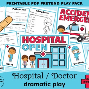 Hospital Dramatic Play Printables for Pretend Play Doctor’s Surgery ...