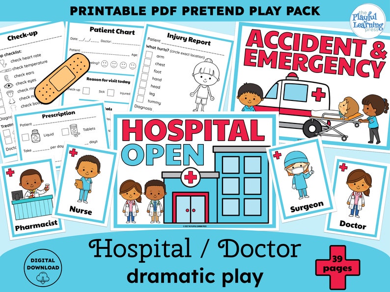 Hospital Dramatic Play Printables for Pretend Play Doctor’s Surgery ...