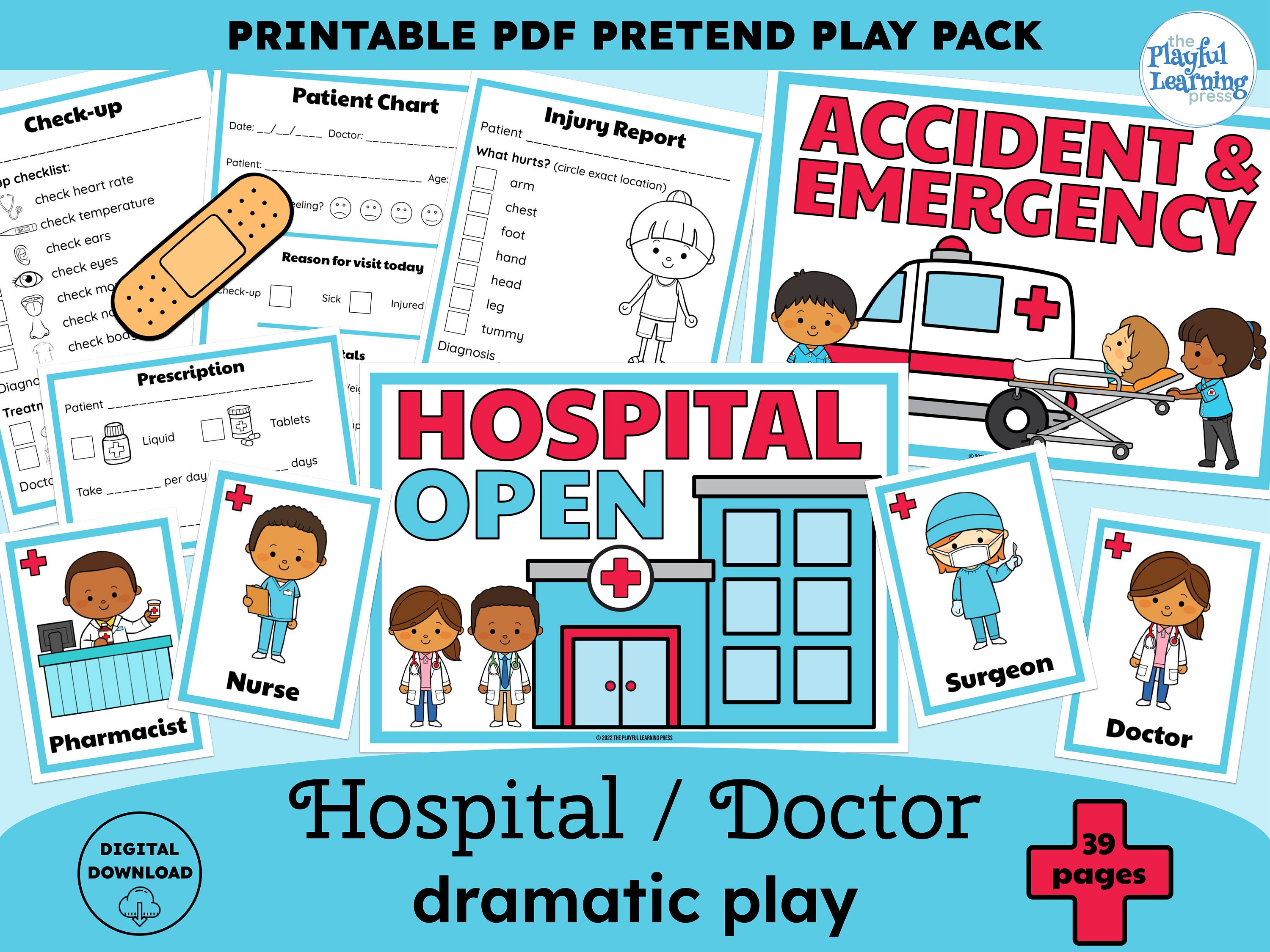 Hospital Dramatic Play Printables For Pretend Play Doctors Surgery