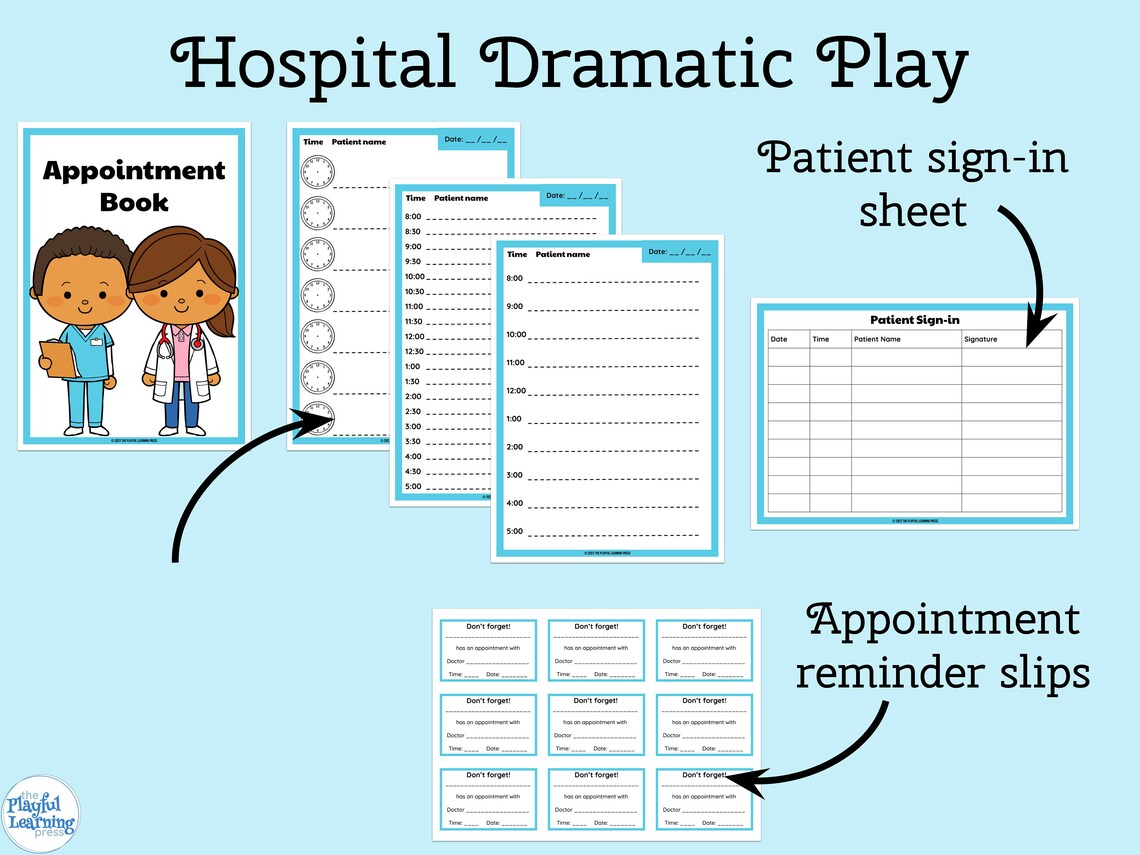 Hospital Dramatic Play Printables for Pretend Play Doctor’s Surgery ...