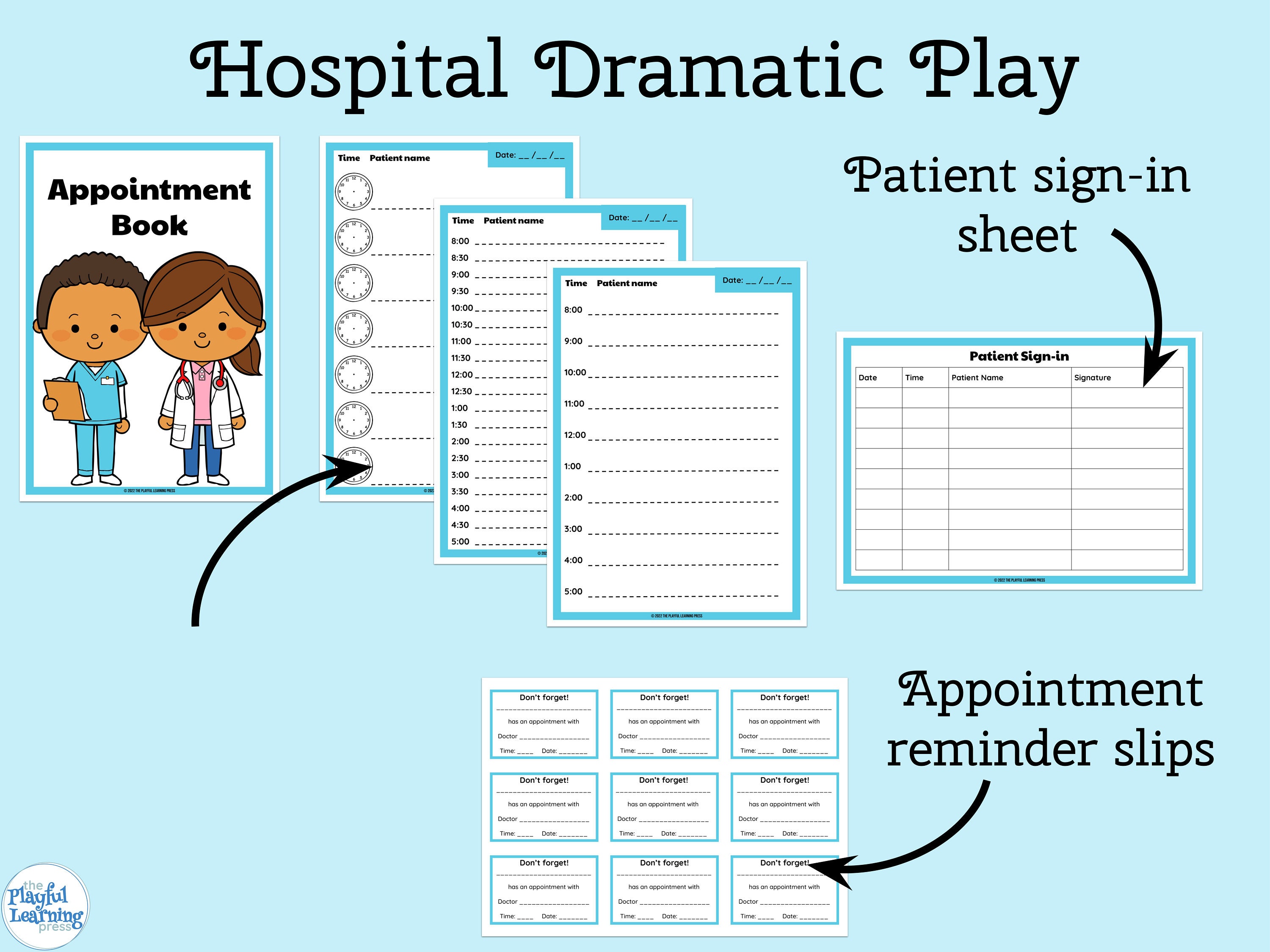 Hospital Dramatic Play Printables for Pretend Play Doctor’s Surgery ...