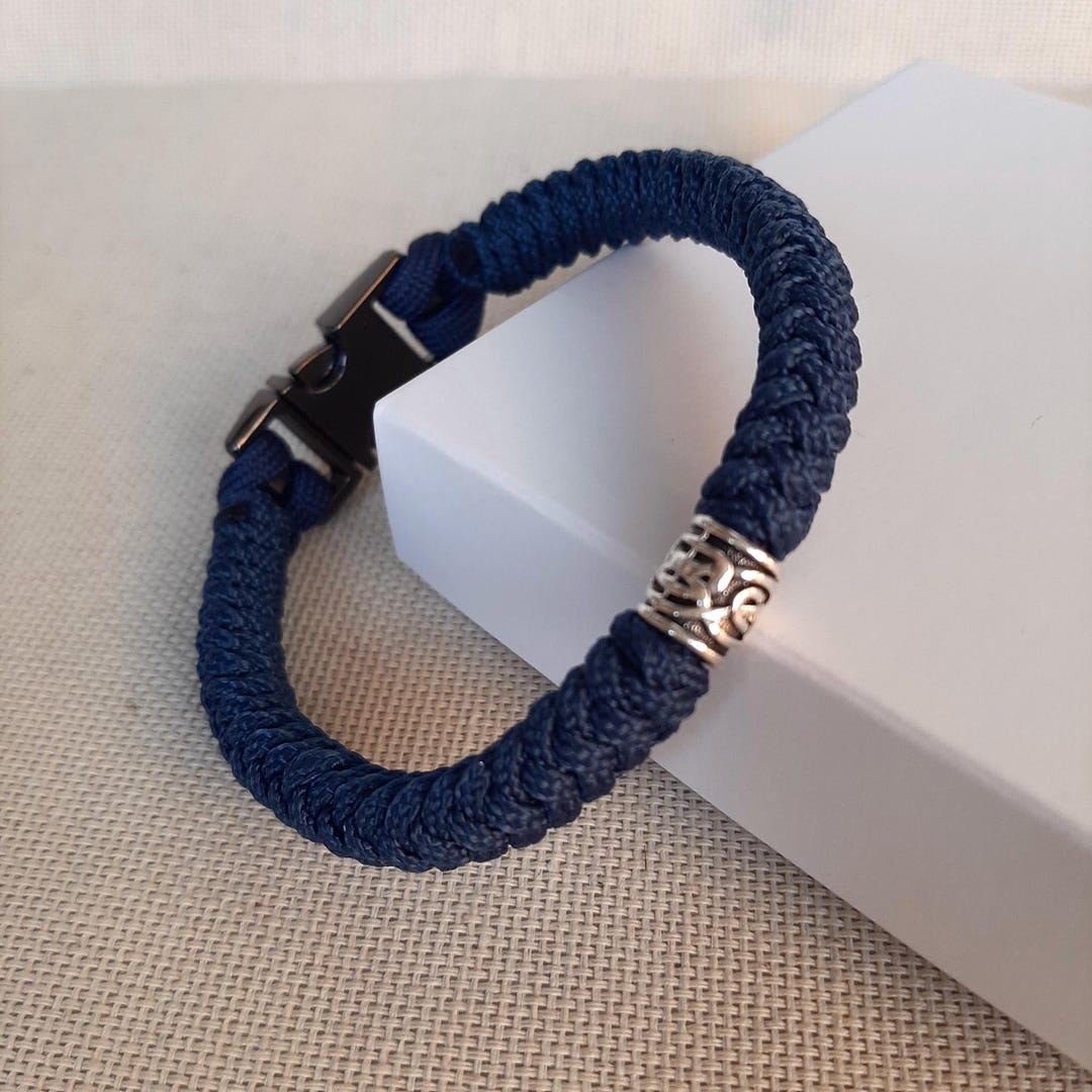 Blue Rope Paracord Bracelet — Handmade Nautical Style Bracelet for Men ...