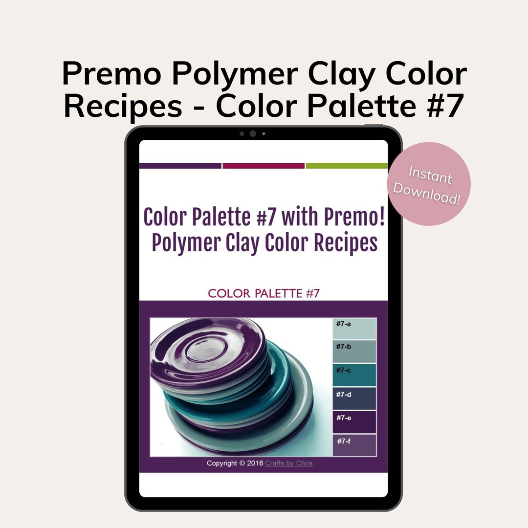 6 Premo Polymer Clay Color Mixing Recipes for Color Palette 7, Polymer ...